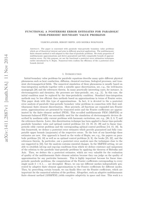 Pdf Functional A Posteriori Error Estimates For Parabolic Time