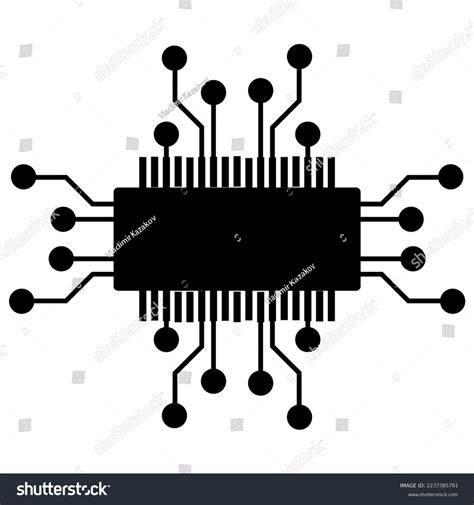Silhouette Simple Schematic Chip Component Microcircuits Stock Vector Royalty Free 2237385781