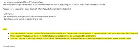 I Got This Mail From Tcs It Verification Team Why Fishbowl