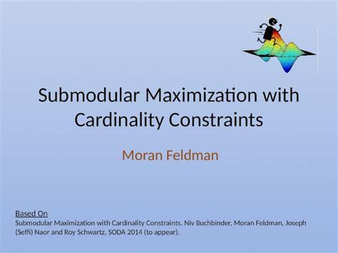 Pptx Submodular Maximization With Cardinality Constraints Moran
