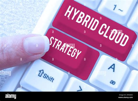 Conceptual Caption Hybrid Cloud Strategy Concept Meaning Cloud Computing Setting That Uses A