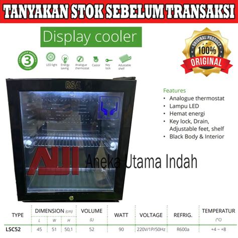 Jual Rsa Lsc52 Lsc 52 Mini Showcase Display Cooler Kulkas Kaca Berpendingin Jakarta Timur