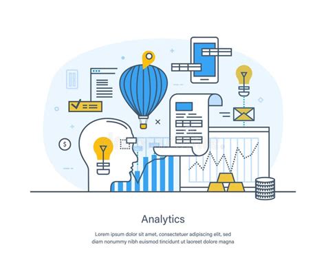analytics process to analyze and interpret business data stock vector