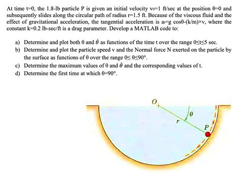 Solved At Time T The Lb Particle P Is Given An Chegg