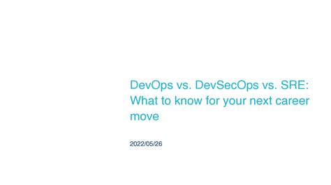 Devops Vs Devsecops Vs Sre Pdf Speaker Deck
