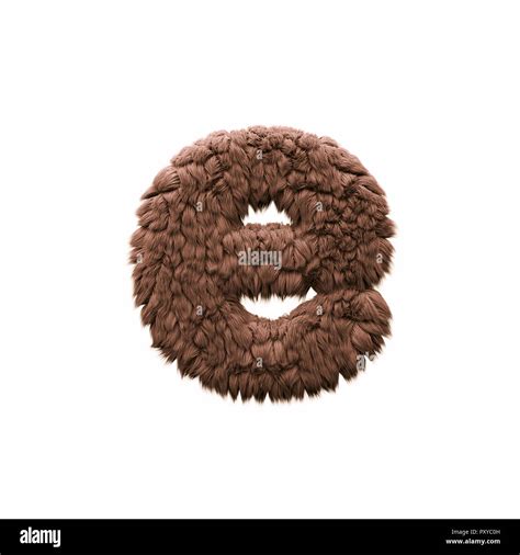 Monster Letter E Lower Case 3d Halloween Font Isolated On White