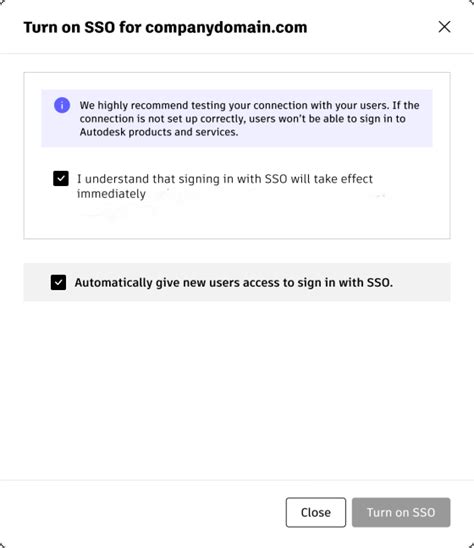 Test And Turn On Sso