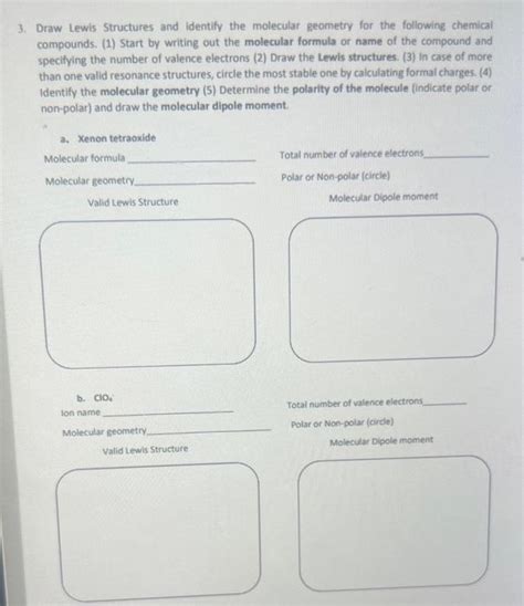 Solved Draw Lewis Structures And Identify The Molecular Chegg