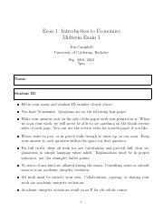 Econ Midterm Exam Study Guide Course Hero
