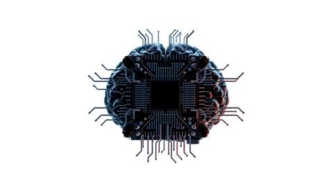 Central Processing Unit Artificial Intelligence Isolated With White Highlights Premium Ai