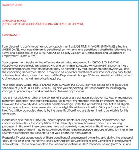 Temporary Appointment Letter 8 Samples And Writing Tips