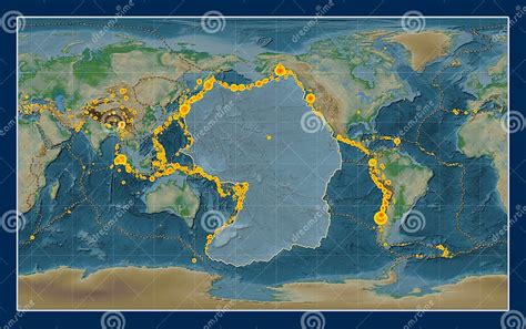 Pacific Tectonic Plate Physical Compact Miller Earthquakes An Stock Illustration
