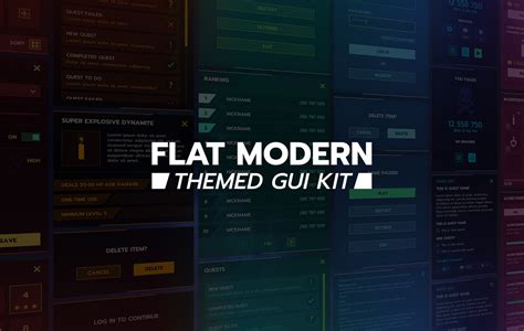 Flat Modern Themed Gui Ui Kit