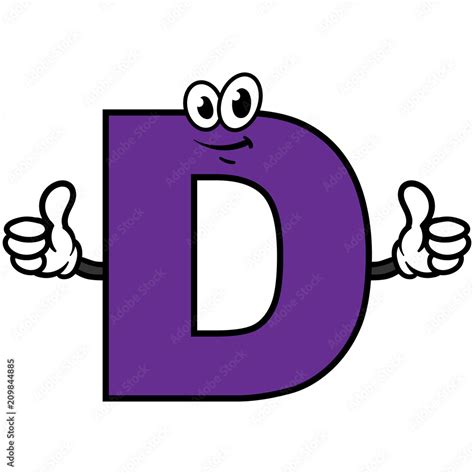 Cartoon Letter D Character Stock Vector Adobe Stock