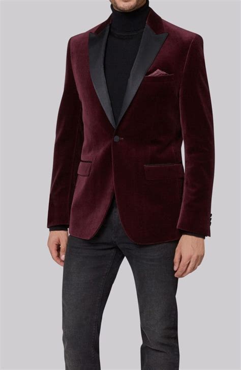 Mens Burgundy Velvet Suit Jacket At Willard Decker Blog