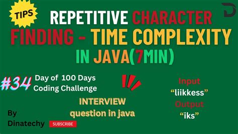 Finding Repetitive Character in String in தமழ Java Explained DinaTechy coding java