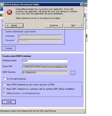 Sql2008 Attachingrestoring Sims Database Error ﻿ Mis Systems