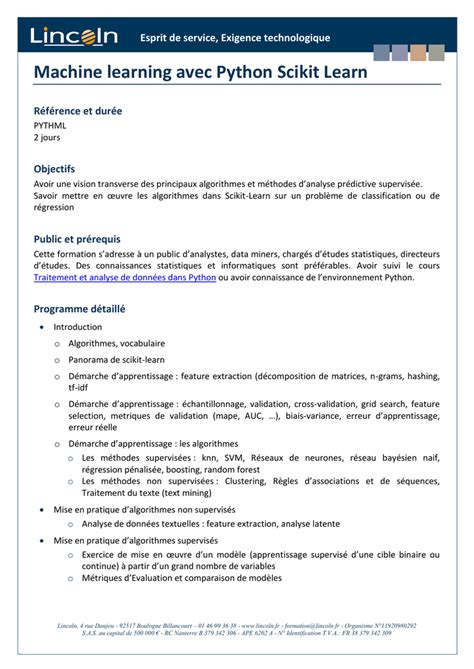 Machine Learning Avec Python Scikit Learn