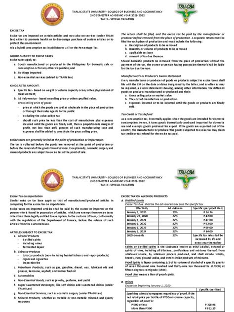 Excise Tax Pdf Taxes Sugar Substitute