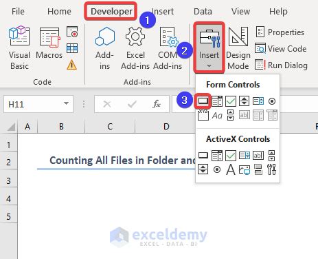 Using Excel VBA To Count Files In Folders And Subfolders Examples