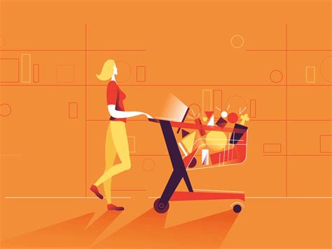 Shopper With Full Cart By Alona Shostko On Dribbble