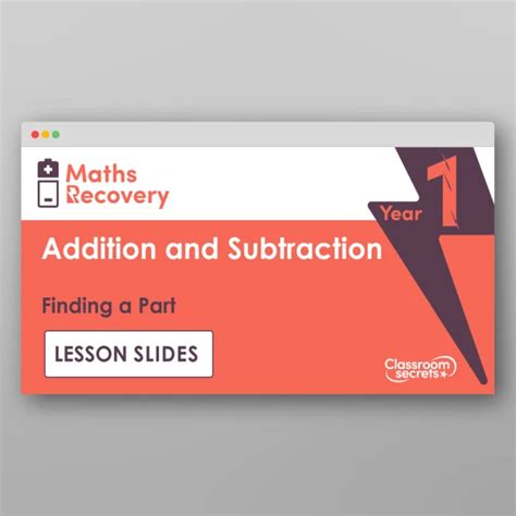 Year 1 Subtraction Find A Part Lesson Slides Resource Classroom Secrets