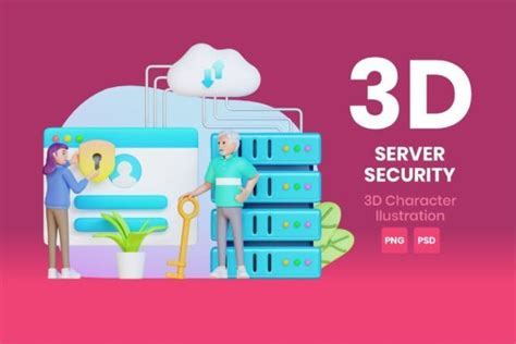Server Security 3d Character Graphic By Imoogigraphic · Creative Fabrica