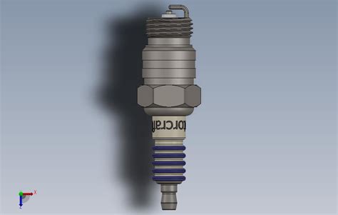 火花塞（发动机筏） Solidworks 2014 模型图纸免费下载 懒石网