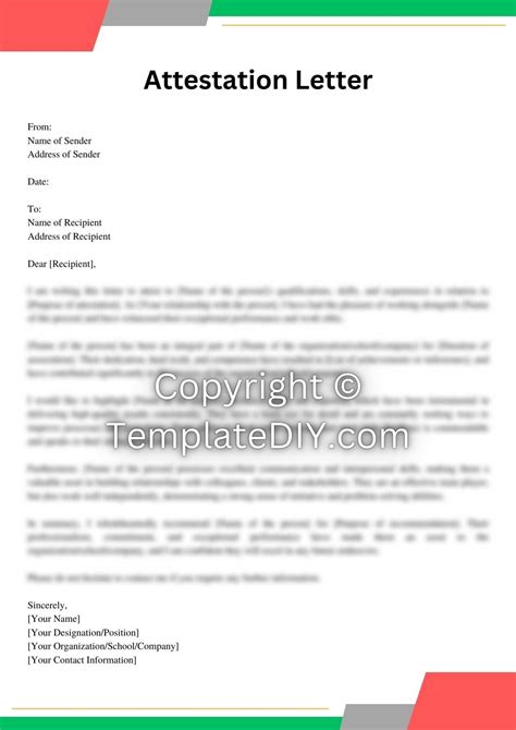 Download Attestation Letter Template Word Editable Format Lettering