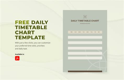 Daily Time Table Chart Template In PDF Download Template Net