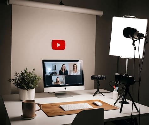 Modern YouTube Studio Setup for Professional Content Creation | Premium AI-generated image