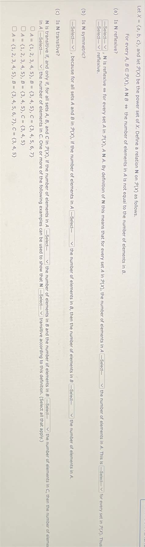 Solved Let X Abc ﻿and Let Px ﻿be The Power Set Of X