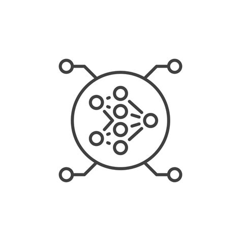 Circle With Artificial Neural Network Vector Concept Thin Line Icon 22821436 Vector Art At Vecteezy