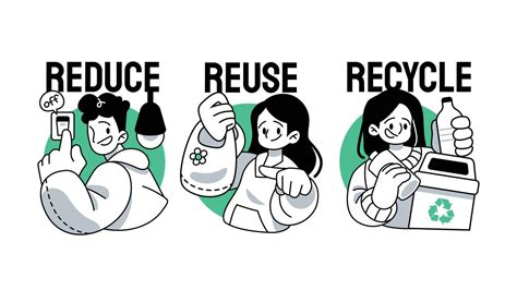 Reduce Reuse Recycle 3r Concept Symbol With People Vector Illustration 35949783 Vector Art At