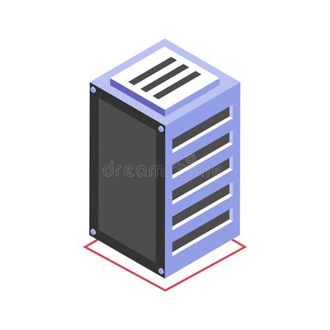 Isometric Icon Of A Server Rack Used For Data Storage Stock