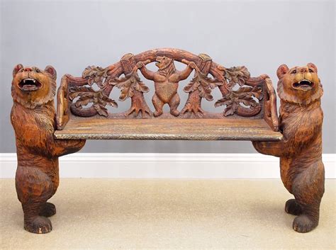 Carved Bear Bench Auction