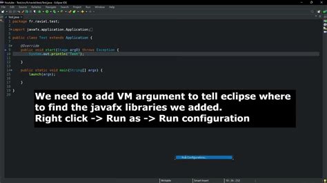 Create New Javafx Main Class Java 19 Eclipse Youtube