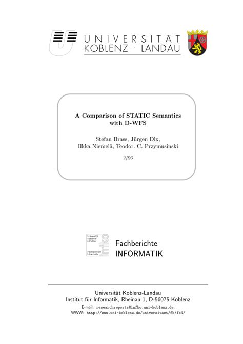 Pdf A Comparison Of Static Semantics With D Wfs
