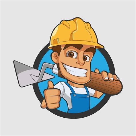 Mascote Do Construtor Vetor Premium