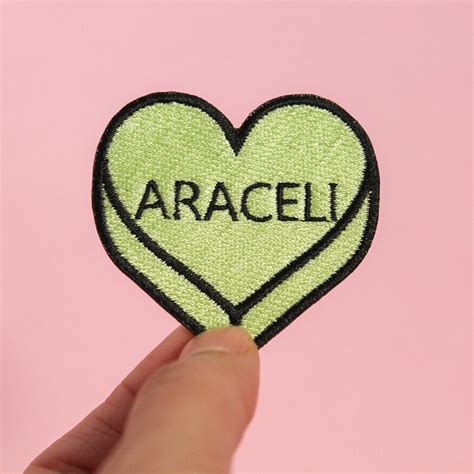Personalized Candy Heart Embroidered Iron On Patch Peachie Patches
