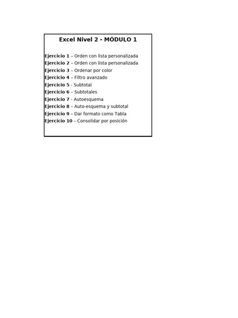 ejercicios módulo 1 excel ii pdf postres sopa