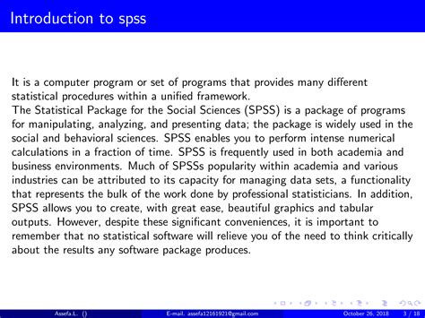 Spss Presentationpdf Operating Systems Computer Software And