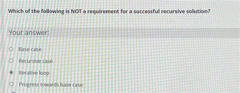 solved which of the following is not a requirement for a