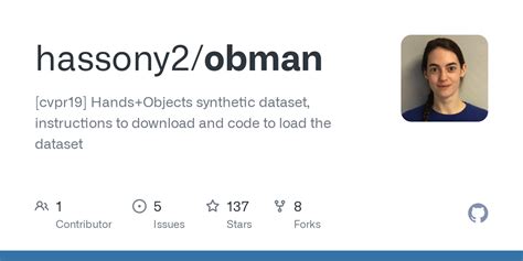 Github Hassony2 Obman [cvpr19] Hands Objects Synthetic Dataset Instructions To Download And