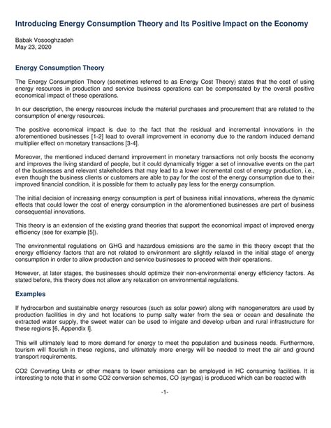 Pdf Introducing Energy Consumption Theory And Its Positive Impact On The Economy