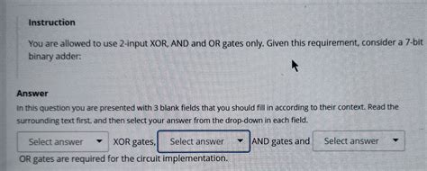 Solved Instructionyou Are Allowed To Use 2 Input Xor And