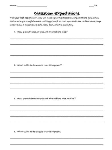 Classroom Expectations Assignment Classroom Management By Fcs For The Win