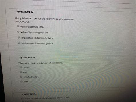 Solved Question 12 Using Table 391 Decode The Following