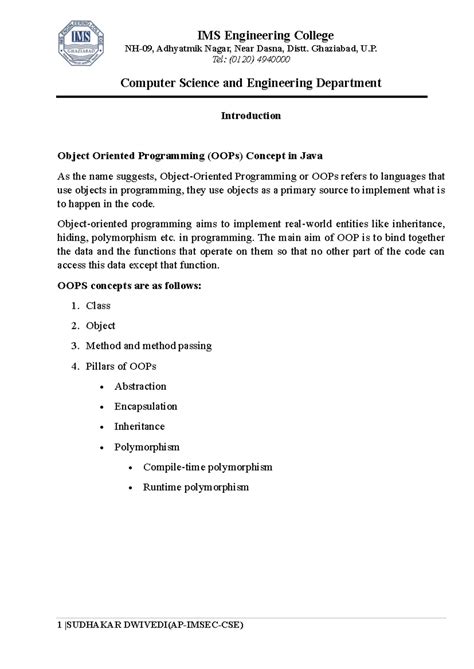 Java1 Chapter 1 Notes Nh 09 Adhyatmik Nagar Near Dasna Distt
