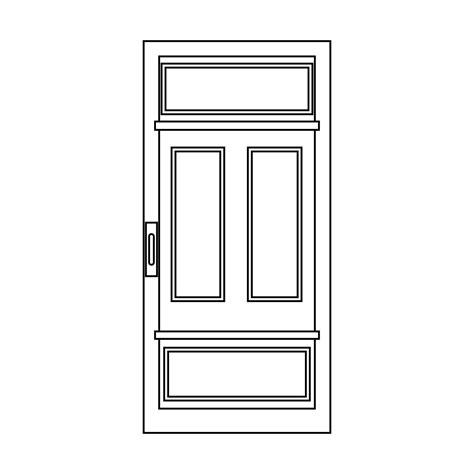 Door Entrance Vector Illustration House Outline Doorway Interior Exit Isolated White And Front